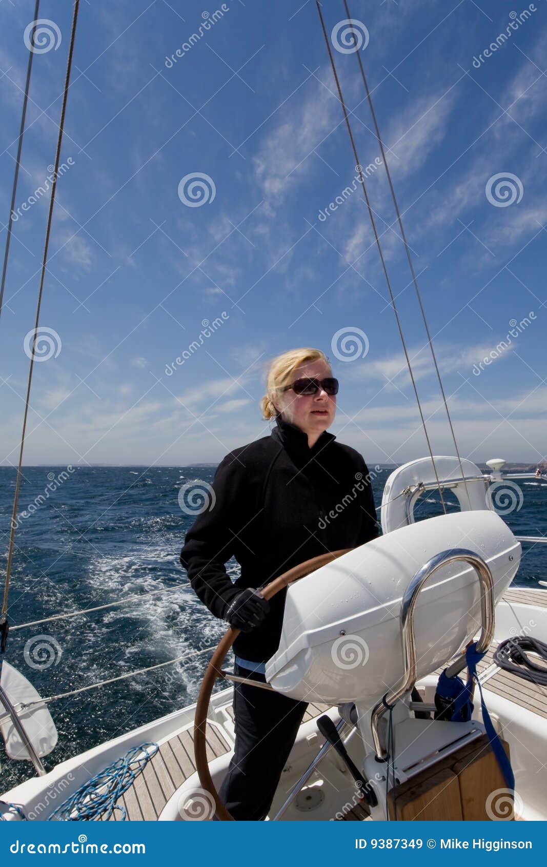 Woman sailing Yacht stock image. Image of sunshine, mature - 9387349