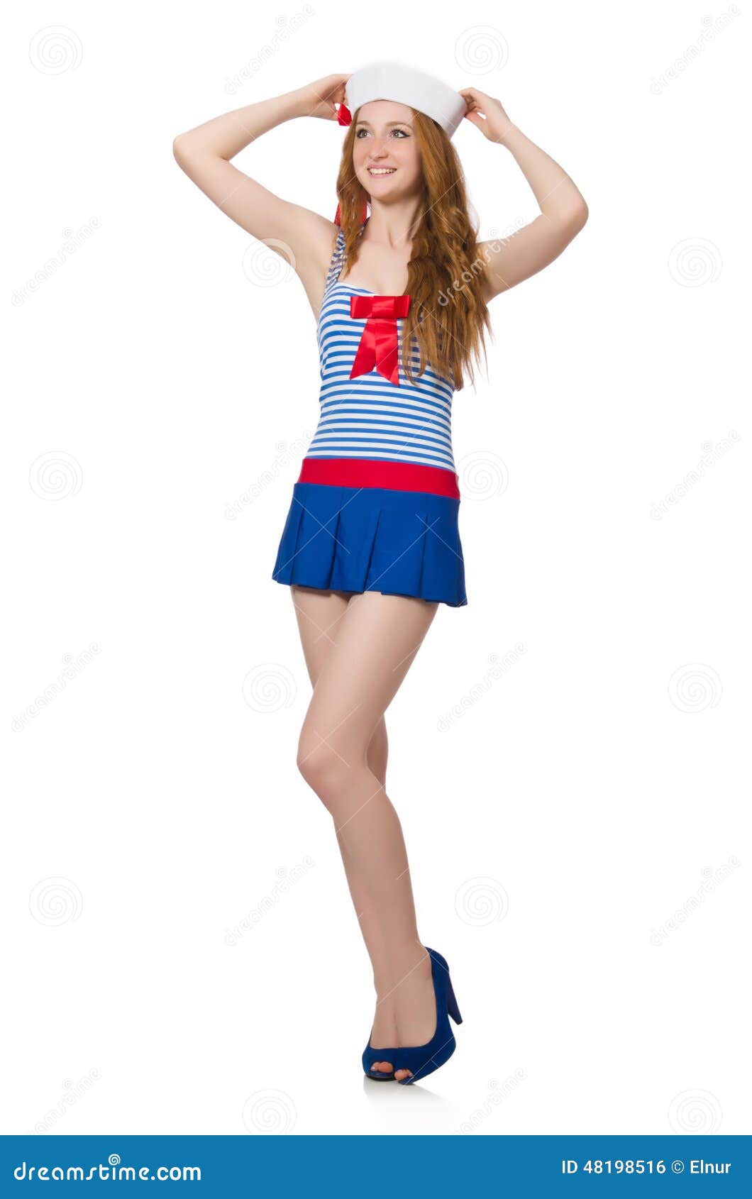 Woman sailor isolated stock photo. Image of girl, pretty - 48198516