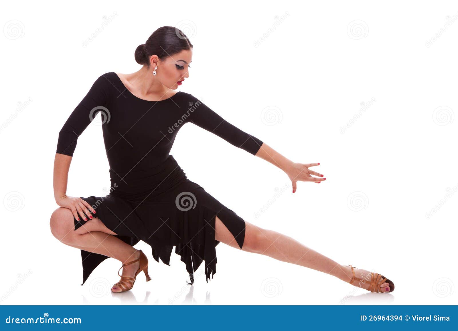 Woman Salsa Dancer in a Lunge Pose Stock Photo - Image of body ...