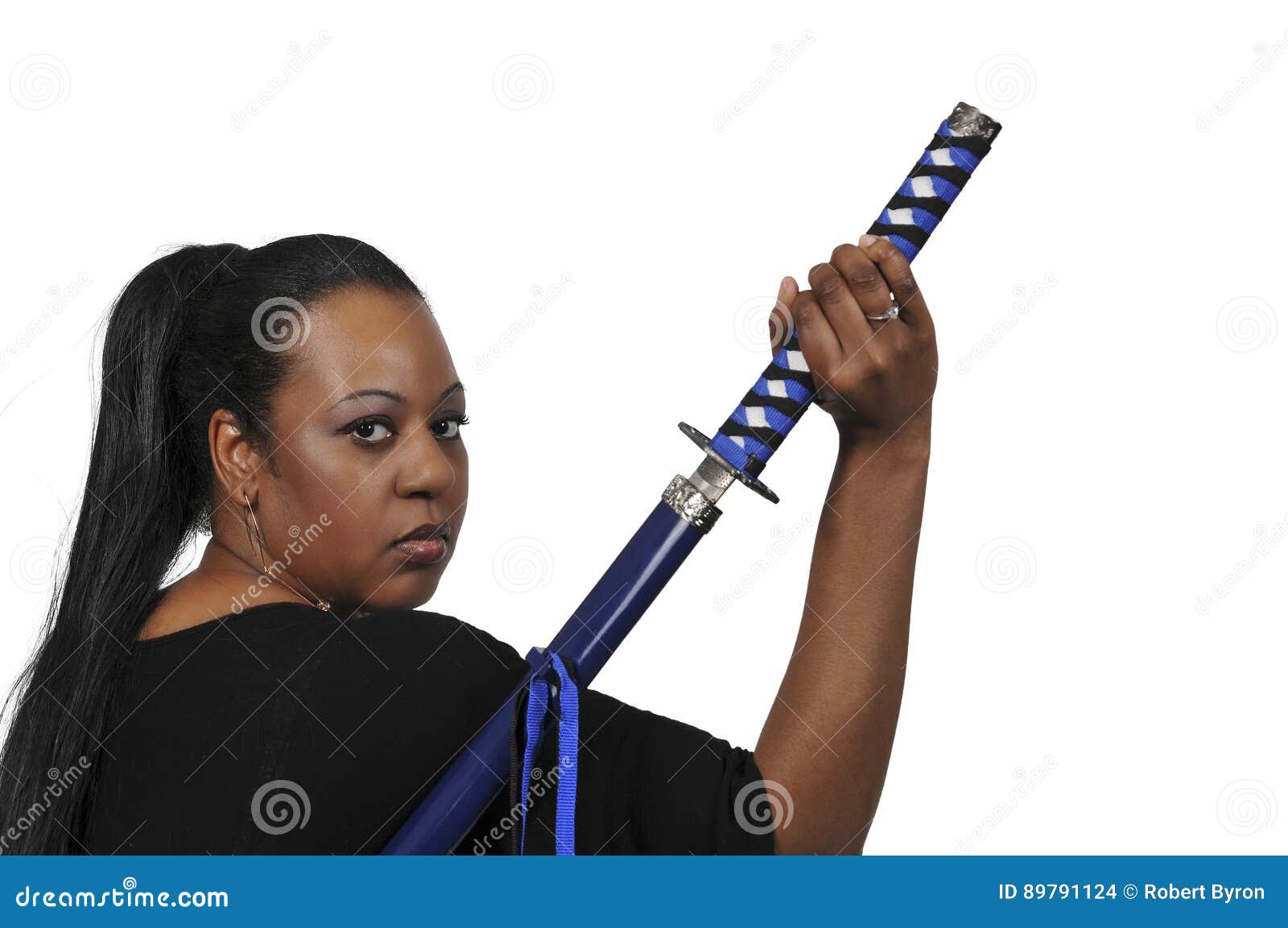 Woman Samurai Swordsman stock photo. Image of battle - 89791124