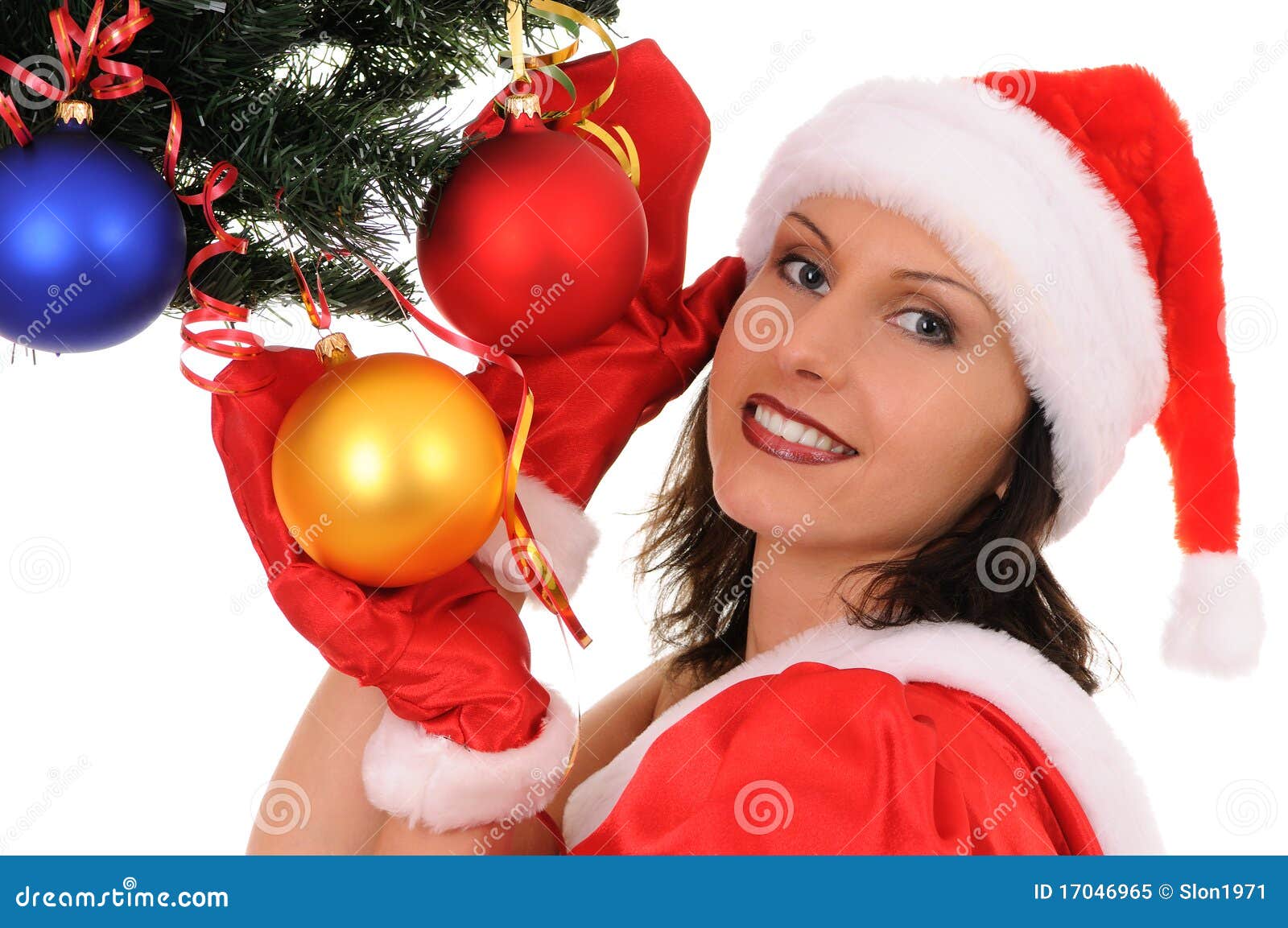 Woman santa stock image. Image of female, santa, ball - 17046965