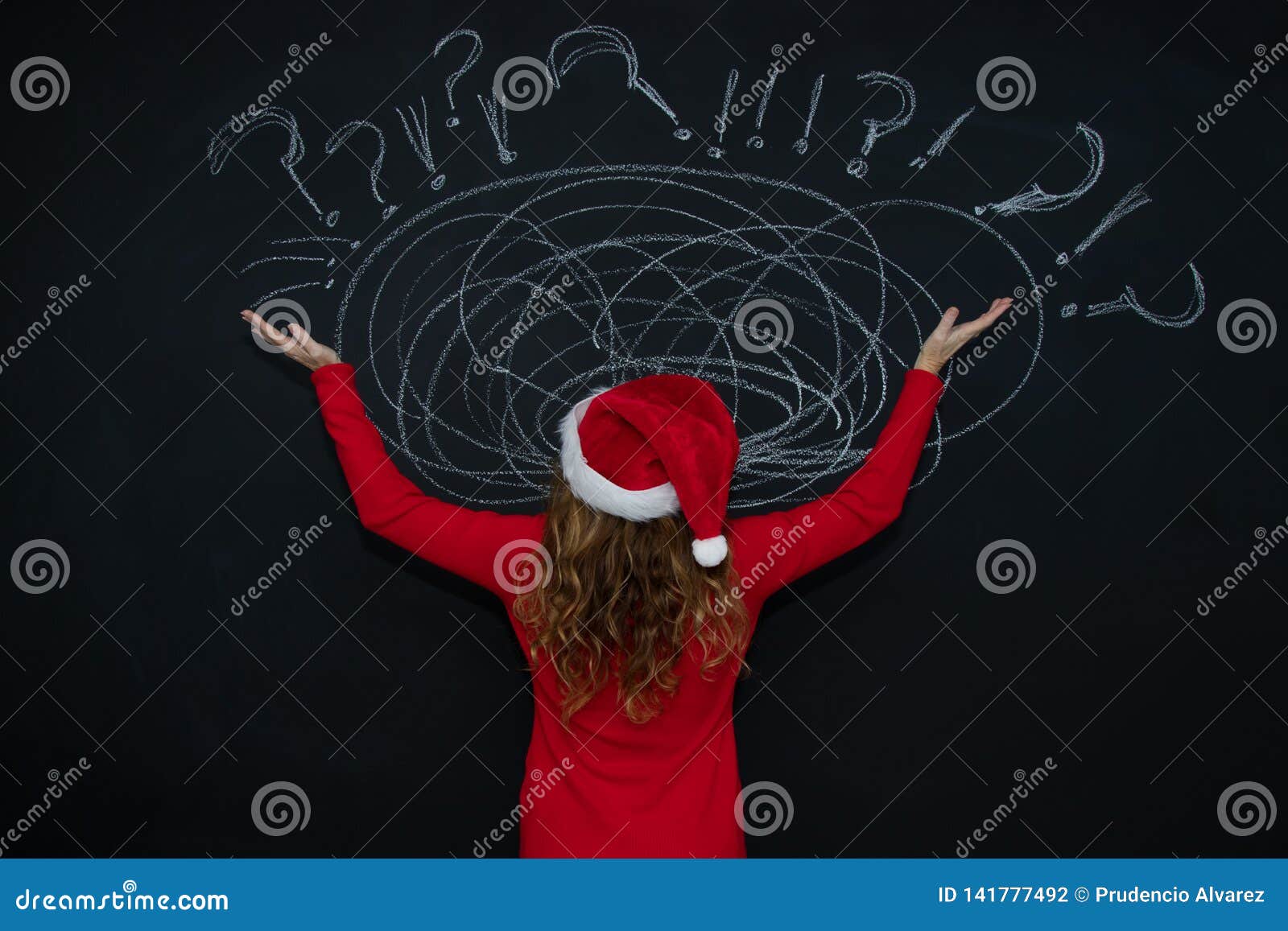 Santa Claus Hat and Expression of Problems and Stress at Christmas ...