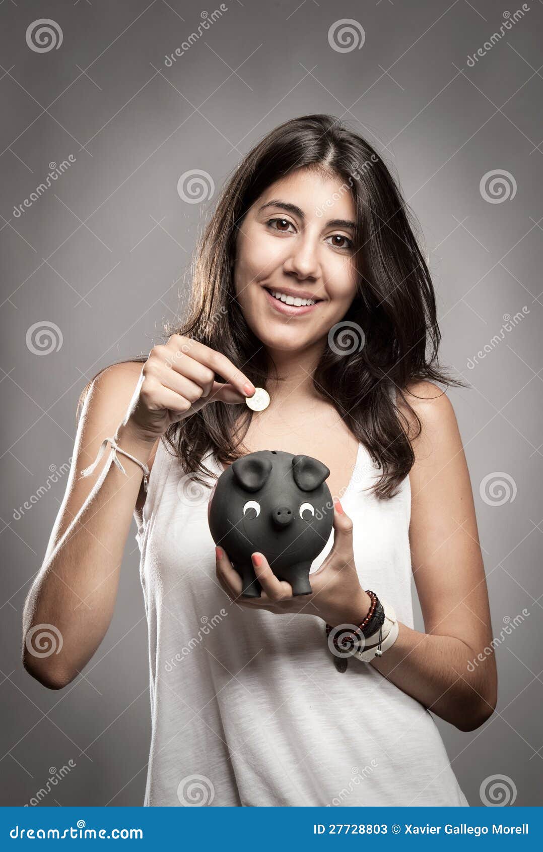 Woman saving money stock image. Image of financial, cash - 27728803