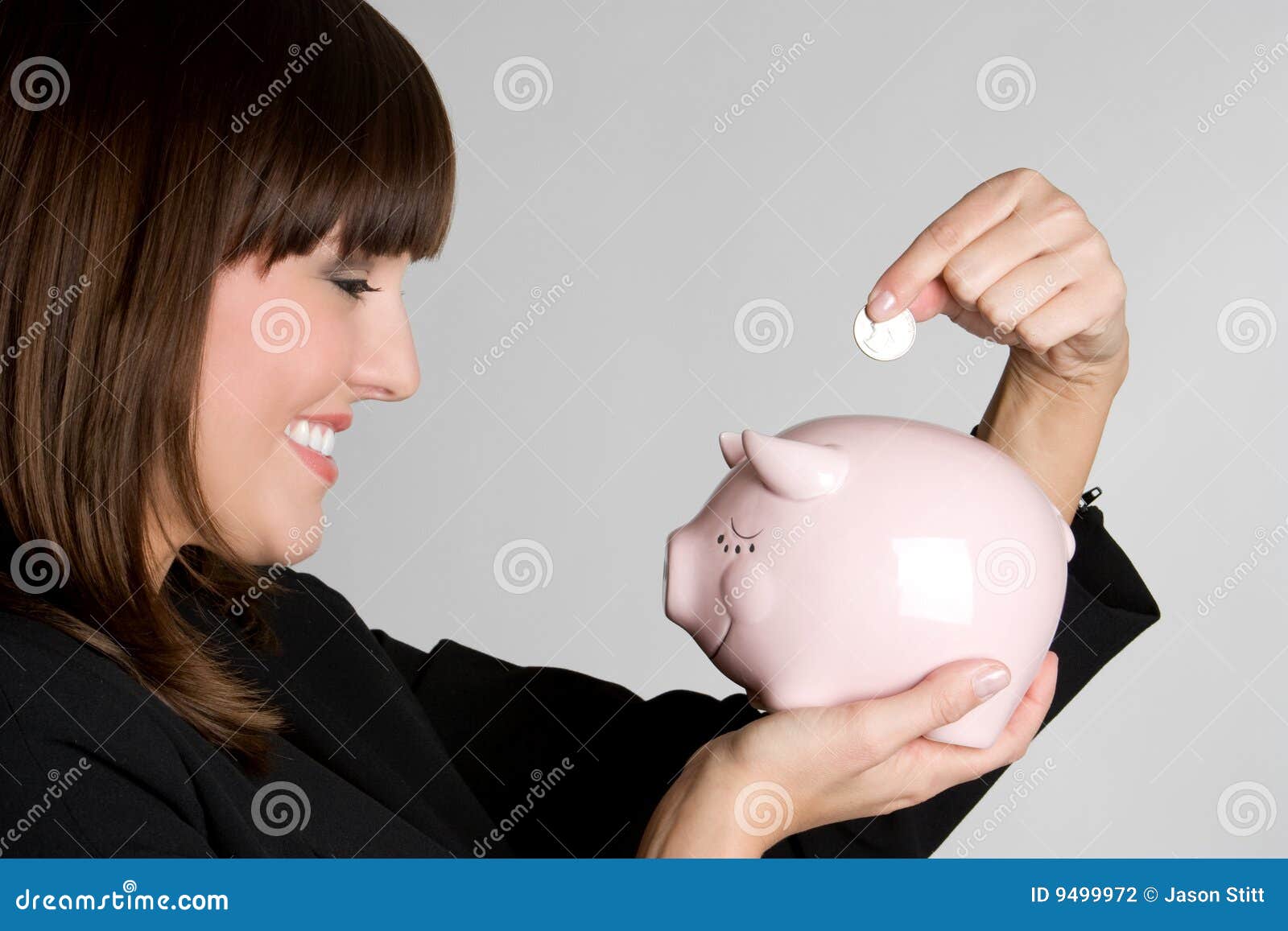 Woman Saving Money stock photo. Image of isolated, girl - 9499972