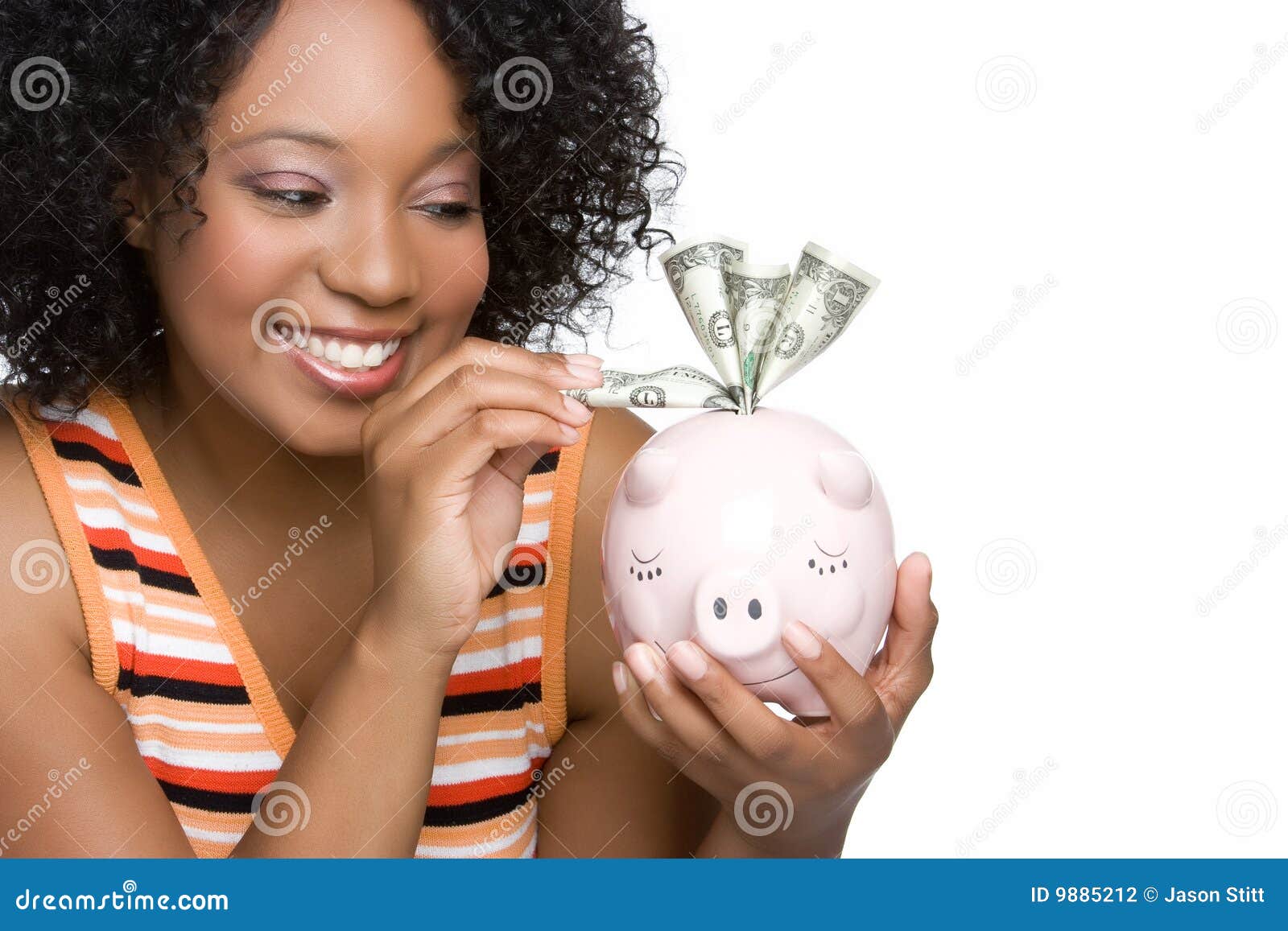 Woman Saving Money stock photo. Image of hand, finances - 9885212