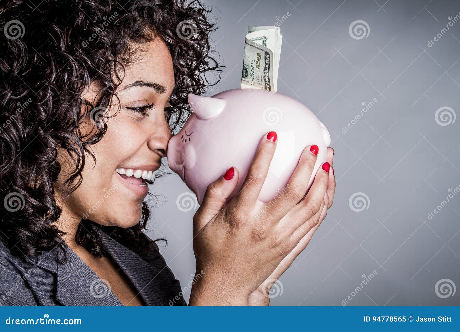Woman Saving Money stock image. Image of business, dollars - 94778565