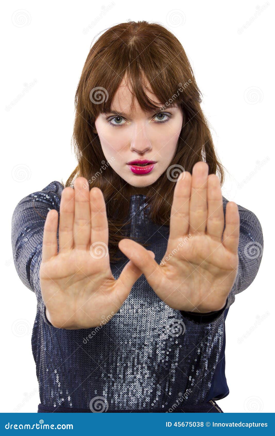 Woman Saying No with Hand Gesture Stock Photo - Image of insult ...