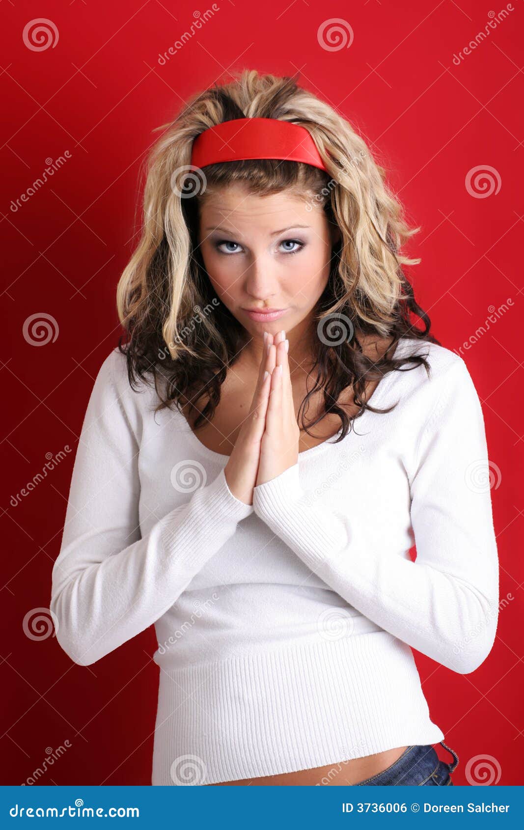 Woman is saying please stock photo. Image of lifestyle - 3736006