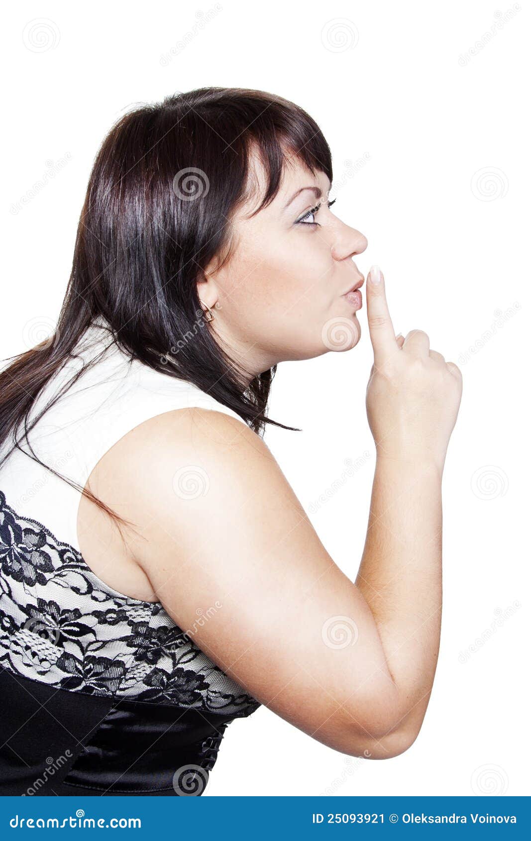 Woman saying shh stock image. Image of quiet, human, pretty - 25093921