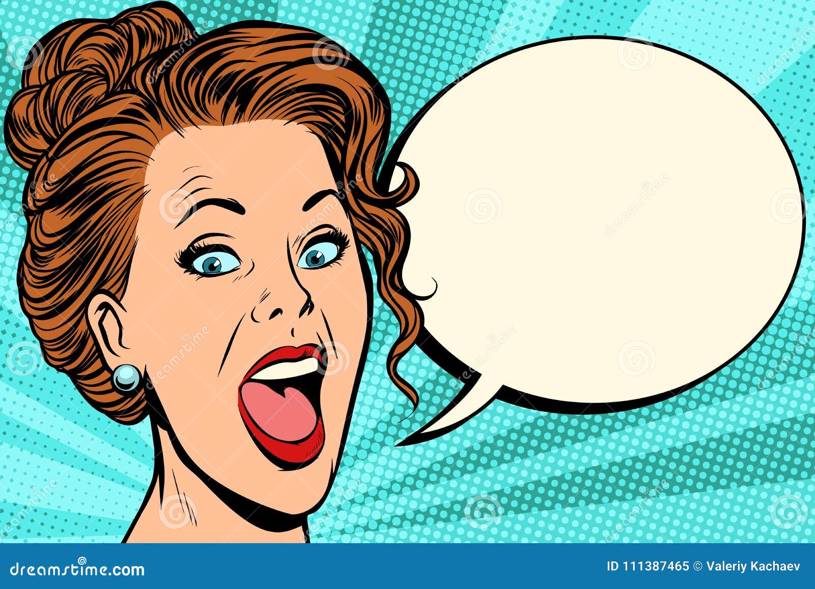 Woman Says Comic Speech Bubble Pop Art Retro Vector Illustration