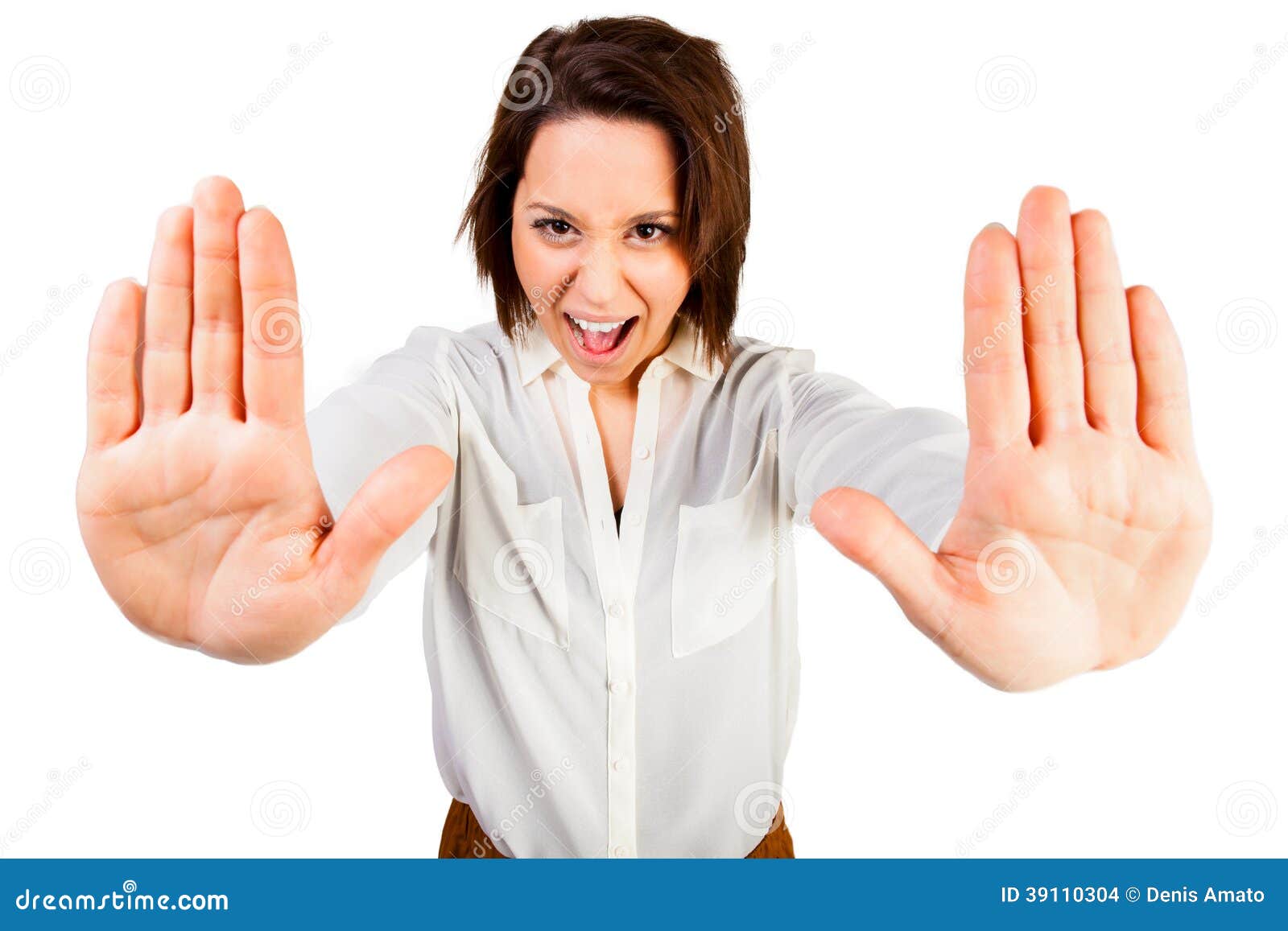 Woman says stop stock photo. Image of lady, person, fear - 39110304