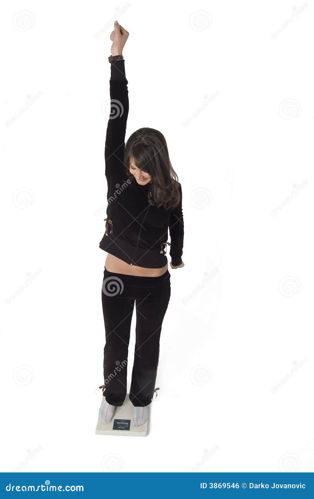 Woman and scale stock photo. Image of health, kilogram - 3869546