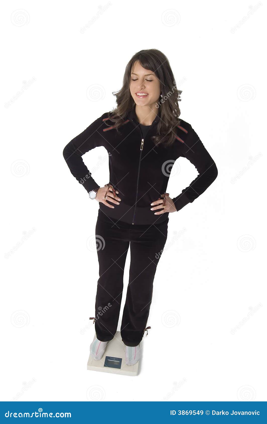 Woman and scale stock image. Image of kilo, pound, machine - 3869549