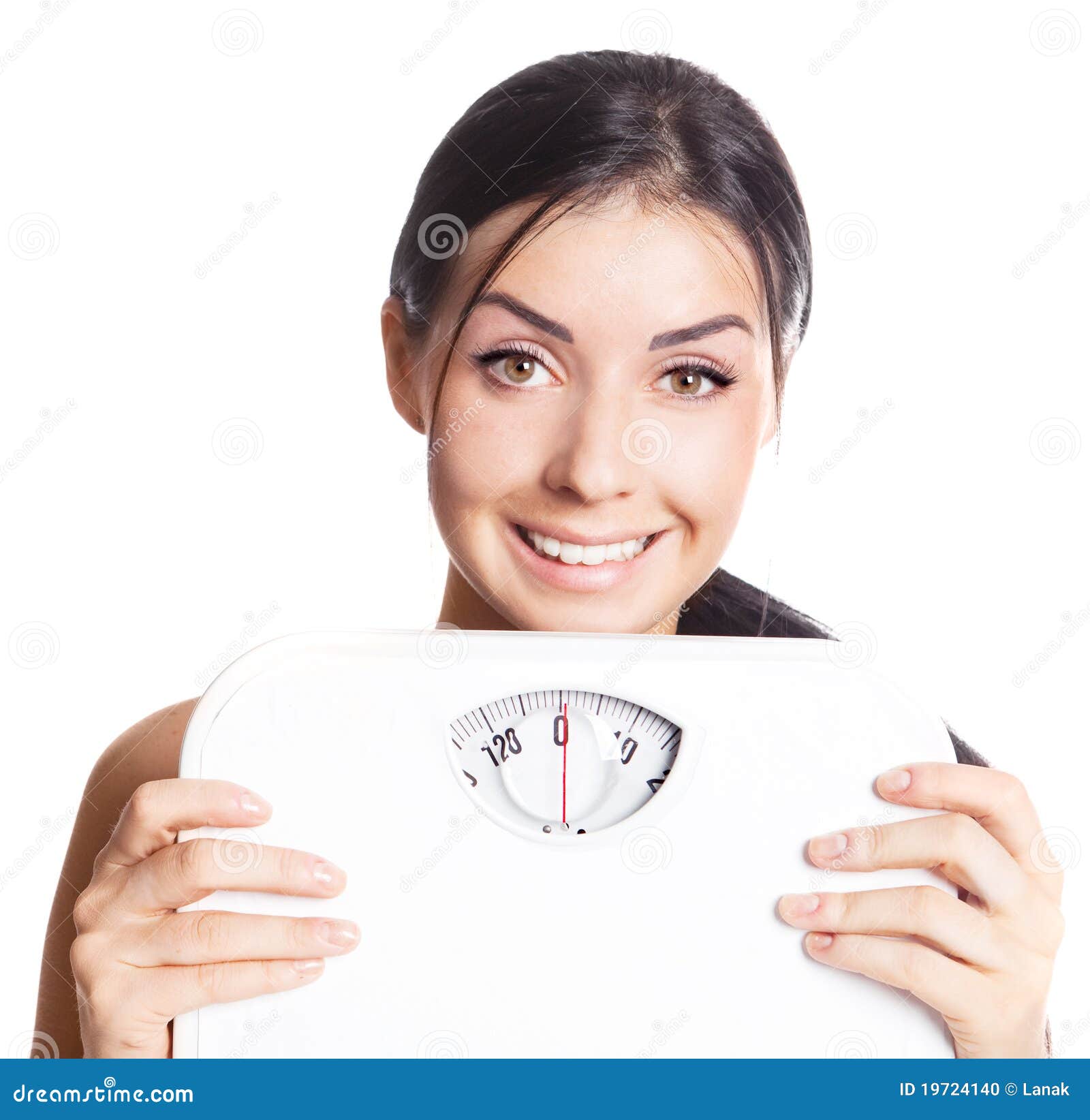 Woman with scales stock photo. Image of kilograms, brunette - 19724140