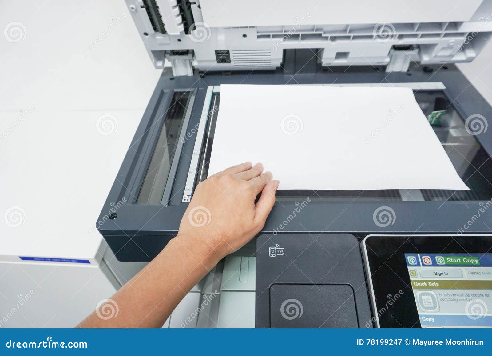 Woman Scan a Document by Printer Stock Image - Image of copy ...