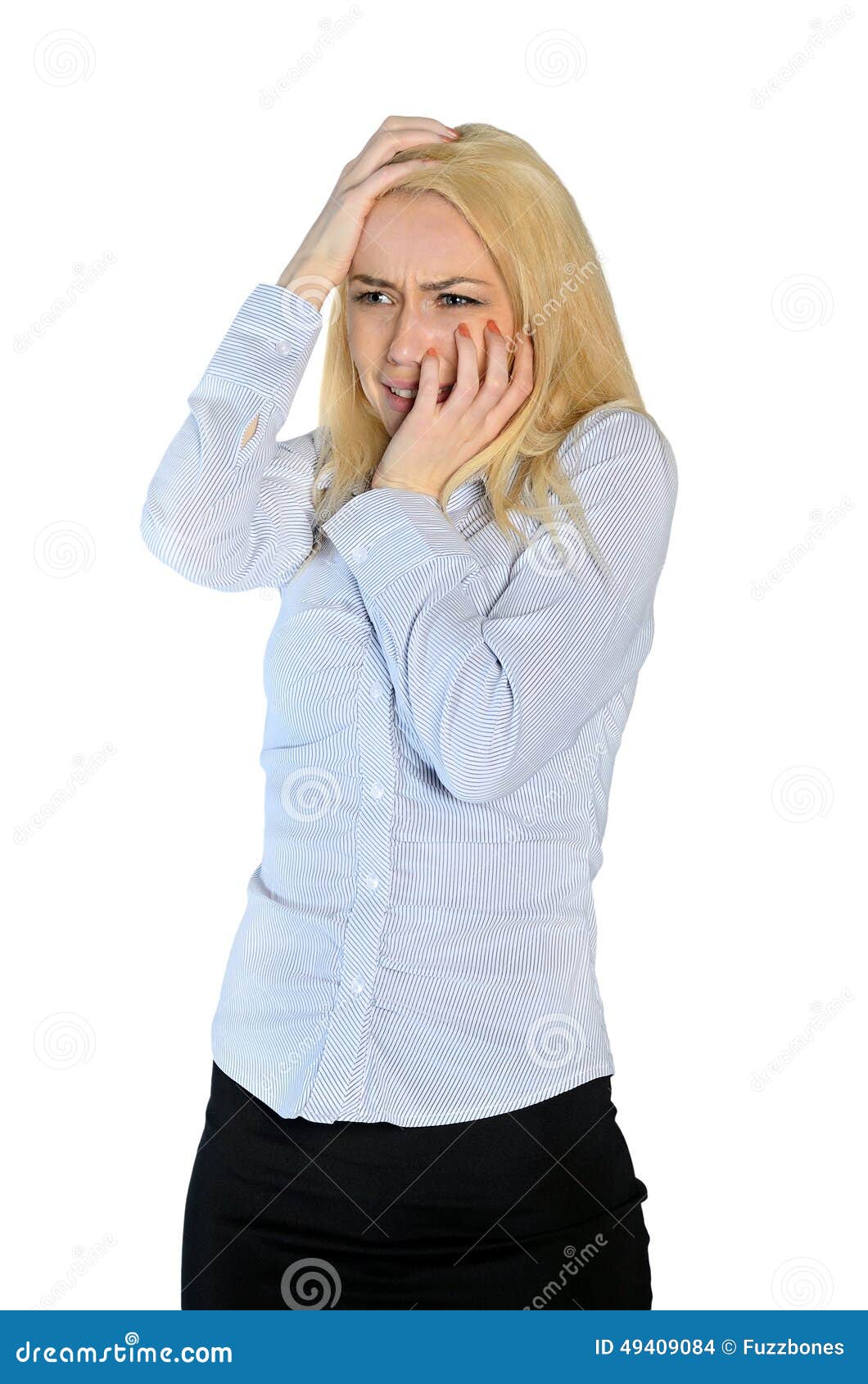 Woman scared cover face stock photo. Image of head, adult - 49409084