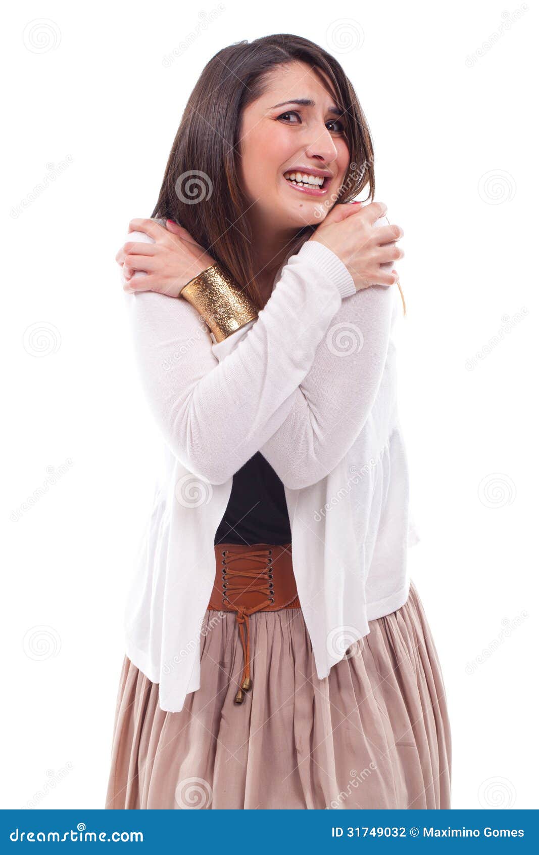Woman with Scared Expression Stock Photo - Image of adult, biting: 31749032