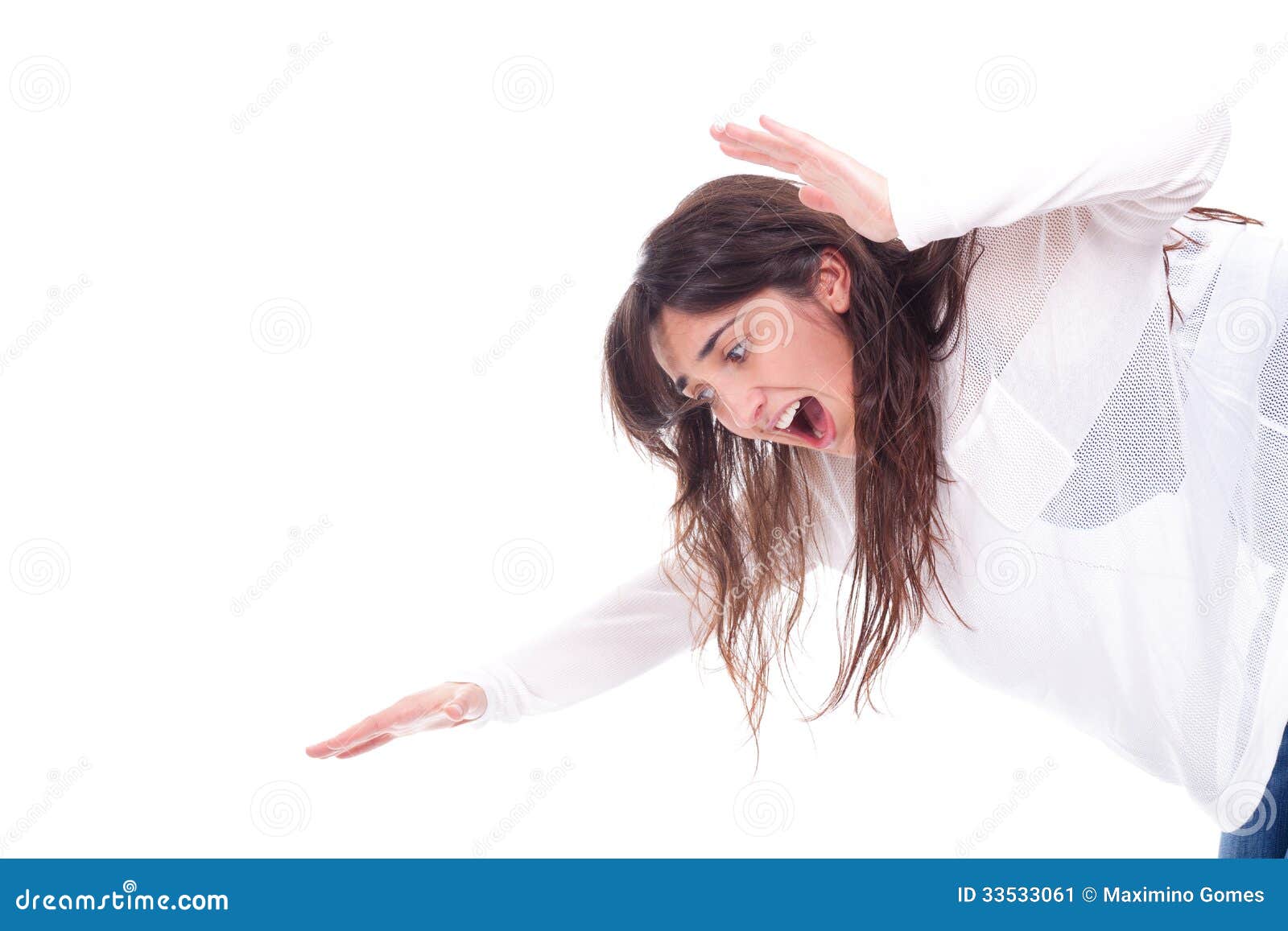 Woman with Scared Expression Stock Image - Image of looking, hair: 33533061