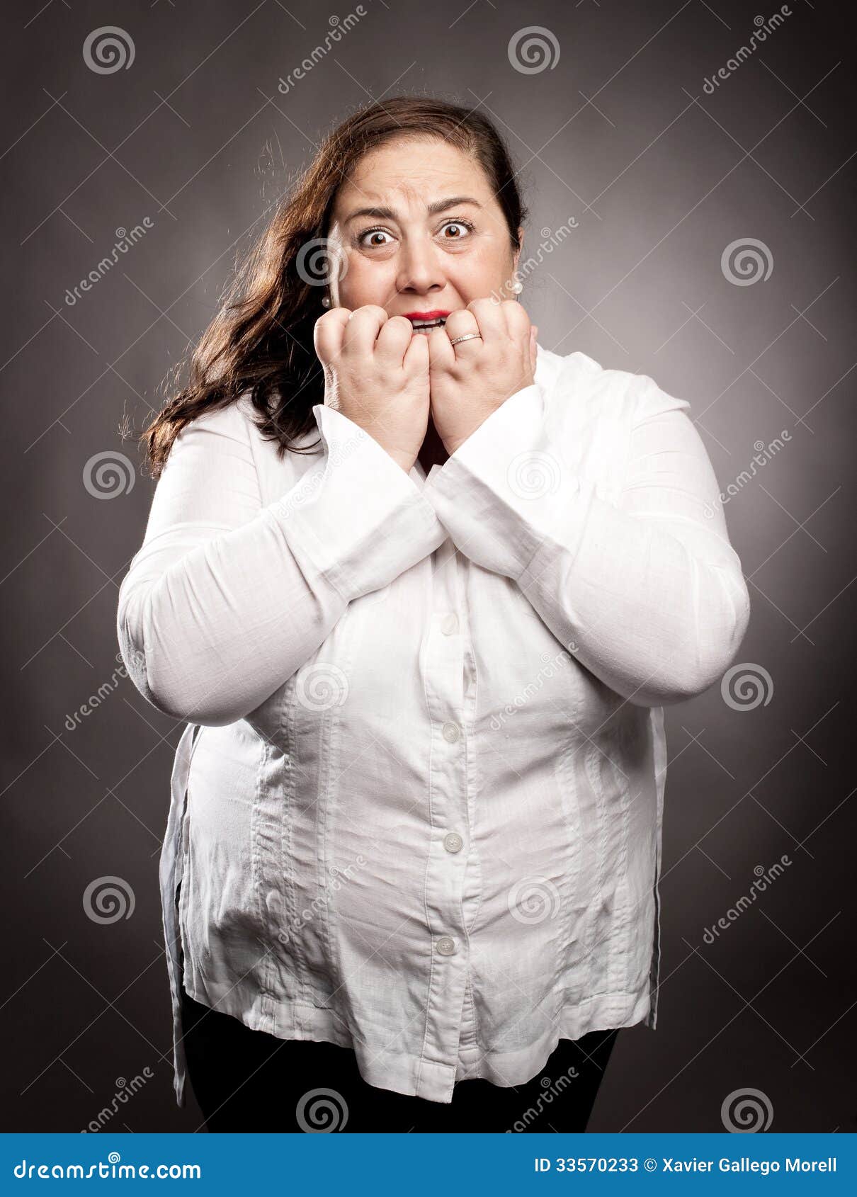 Woman scared stock image. Image of fright, brunette, caucasian - 33570233