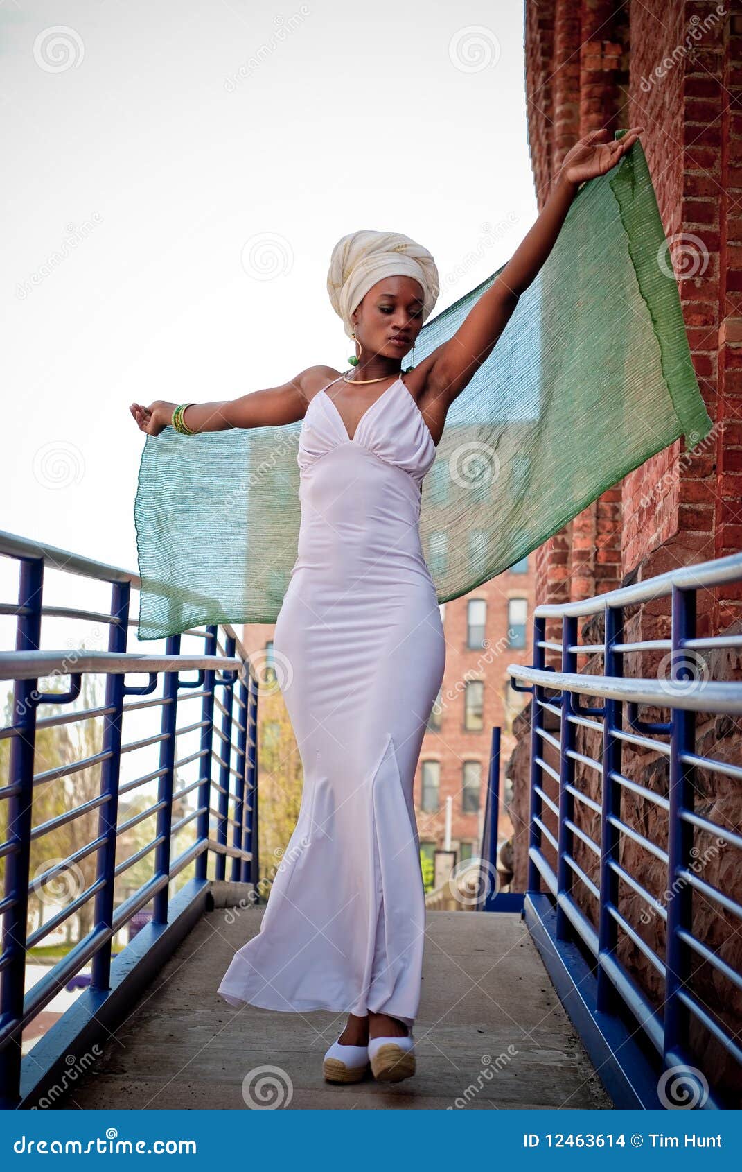Woman with scarf stock photo. Image of dress, serene - 12463614