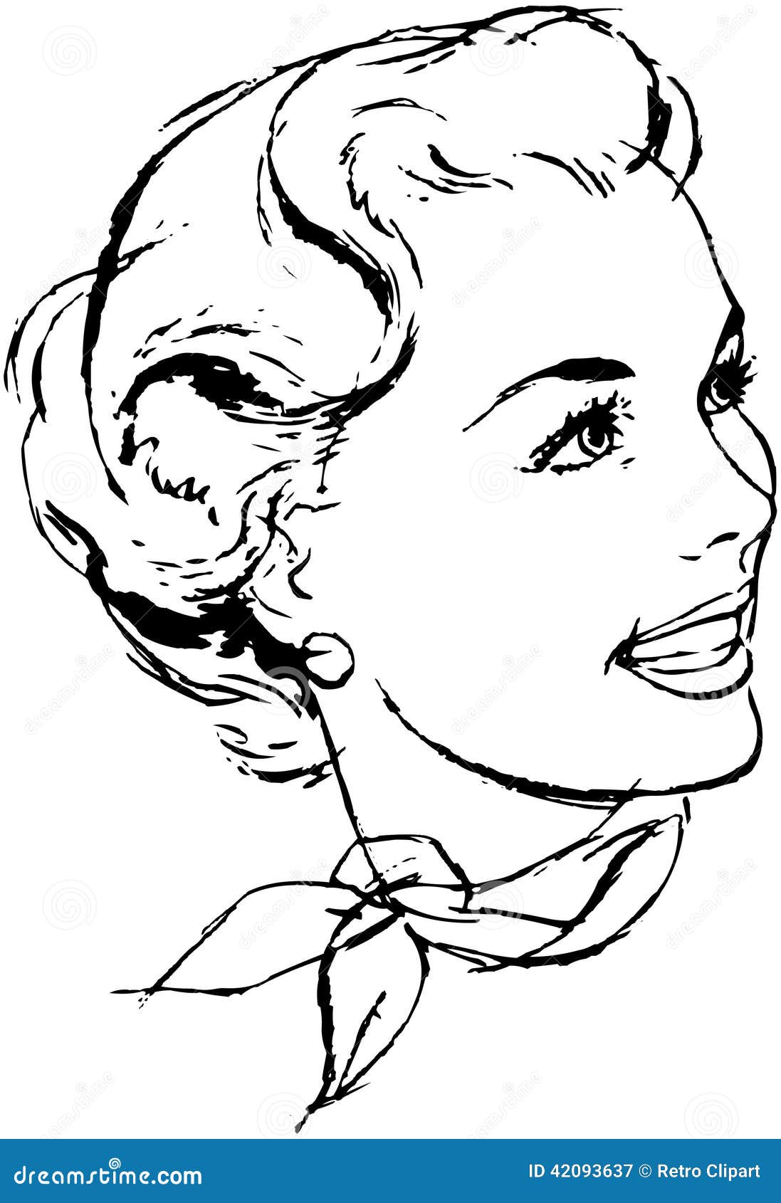 Woman with Scarf stock vector. Illustration of models - 42093637