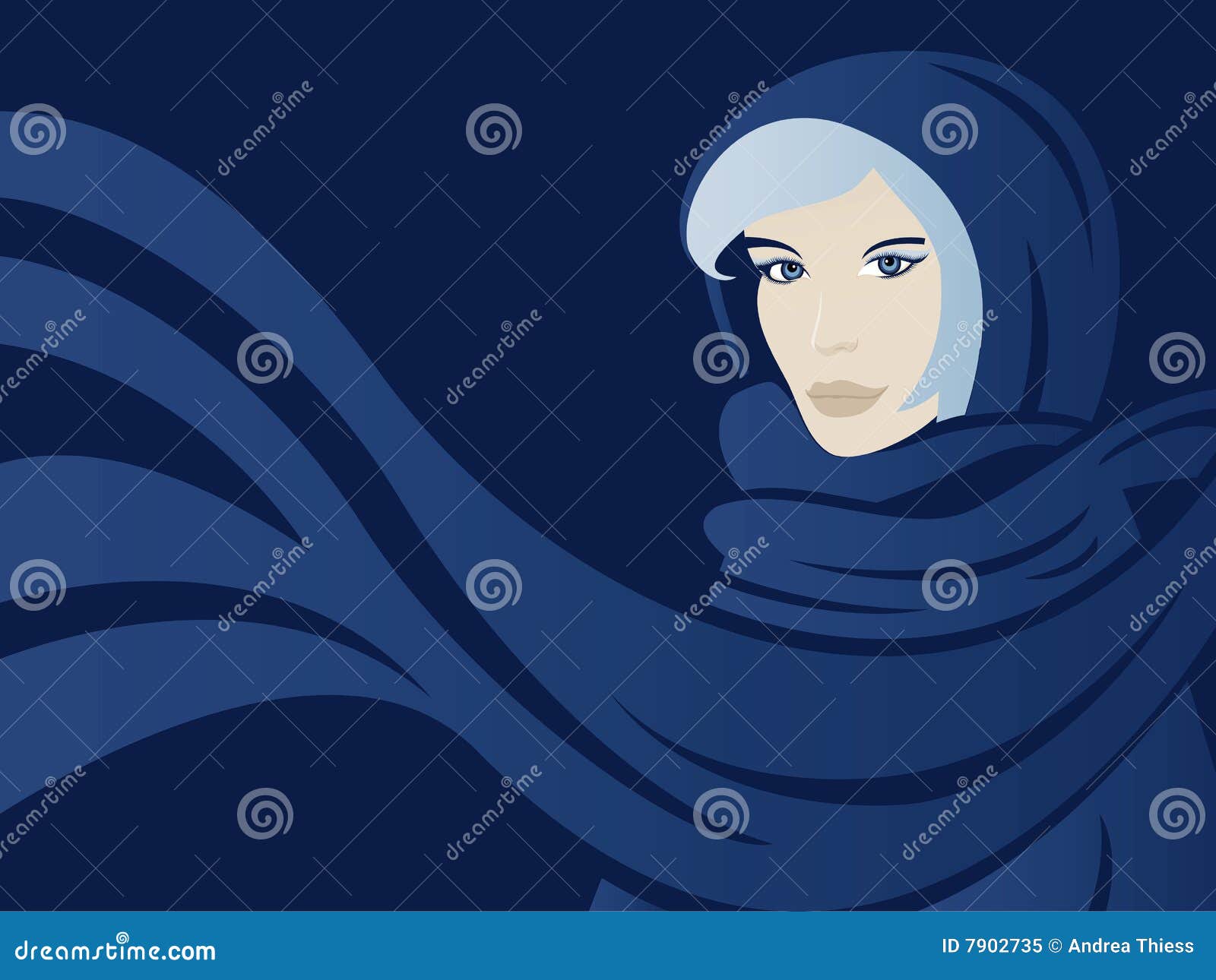 Woman with scarf stock vector. Illustration of vector - 7902735