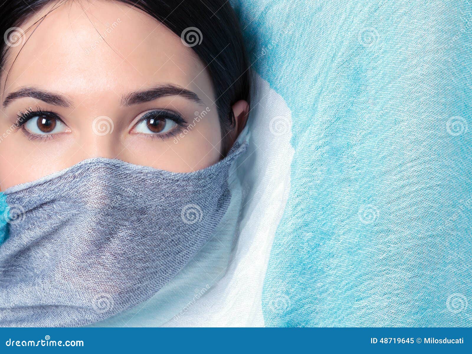 Woman with scarf stock image. Image of person, wearing - 48719645
