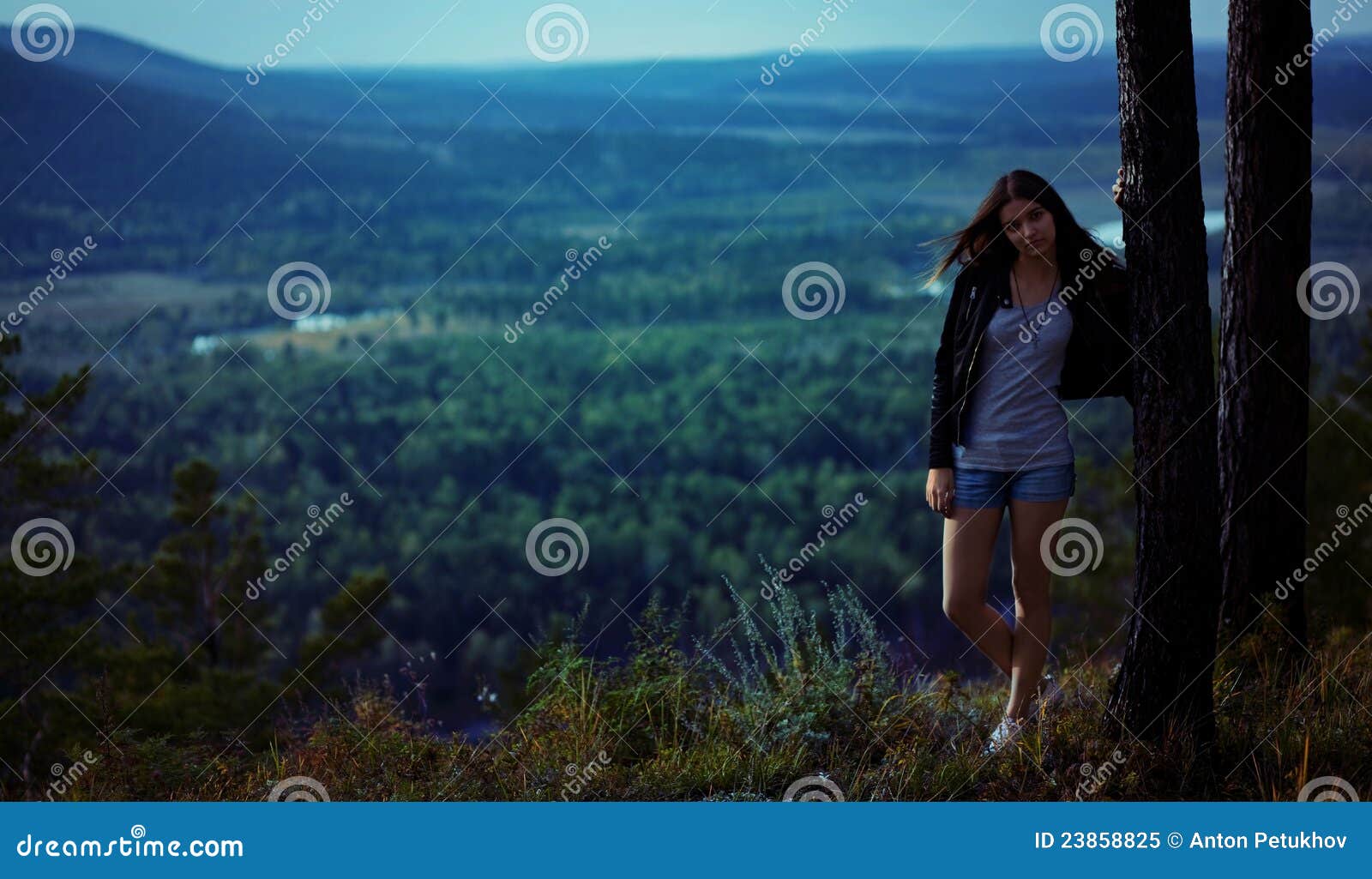 Woman scenic overlook stock image. Image of scenery, female - 23858825