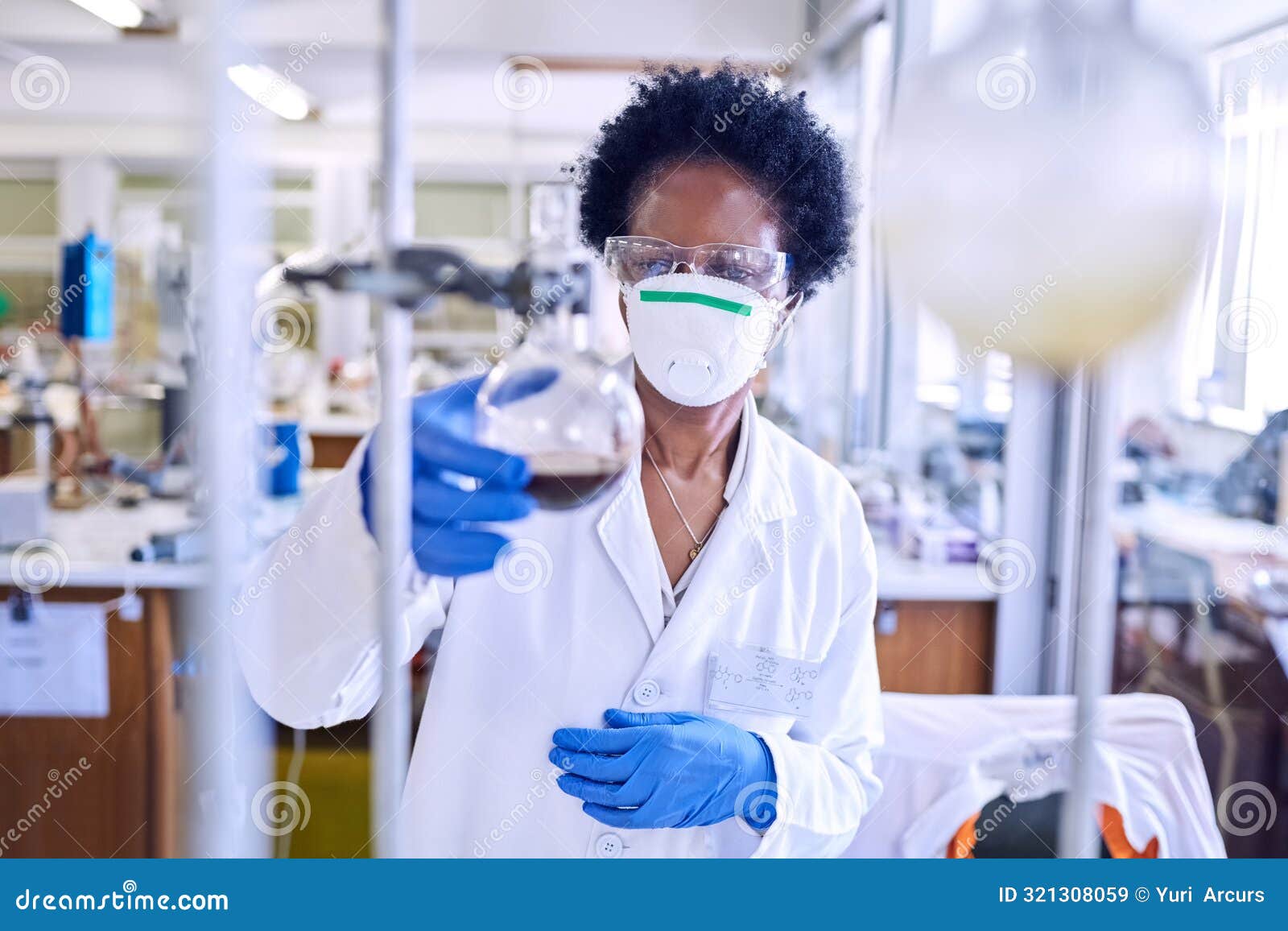 Woman, Science and Chemical or Solution in Lab, Experiment and ...