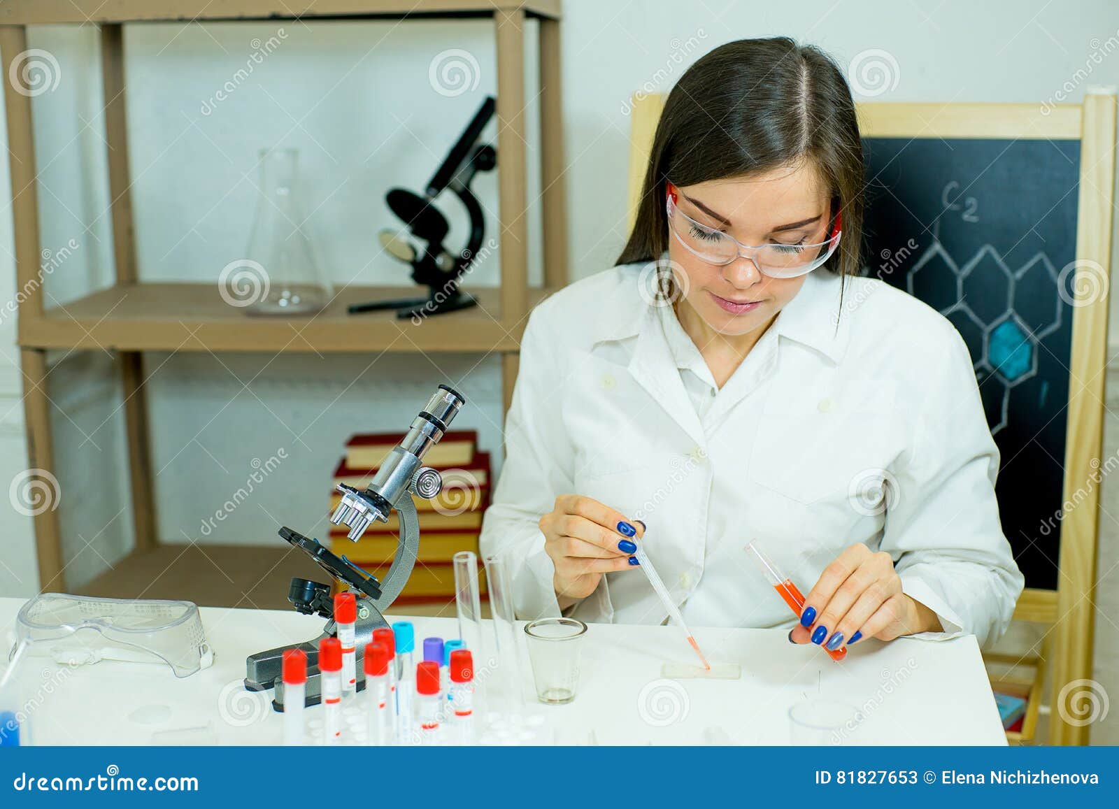 Woman Scientist Doctor Making Science Experiments Stock Image - Image ...