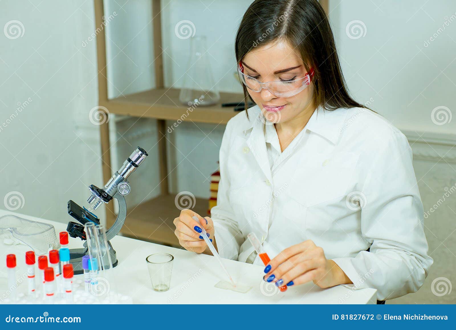 Woman Scientist Doctor Making Science Experiments Stock Photo - Image ...
