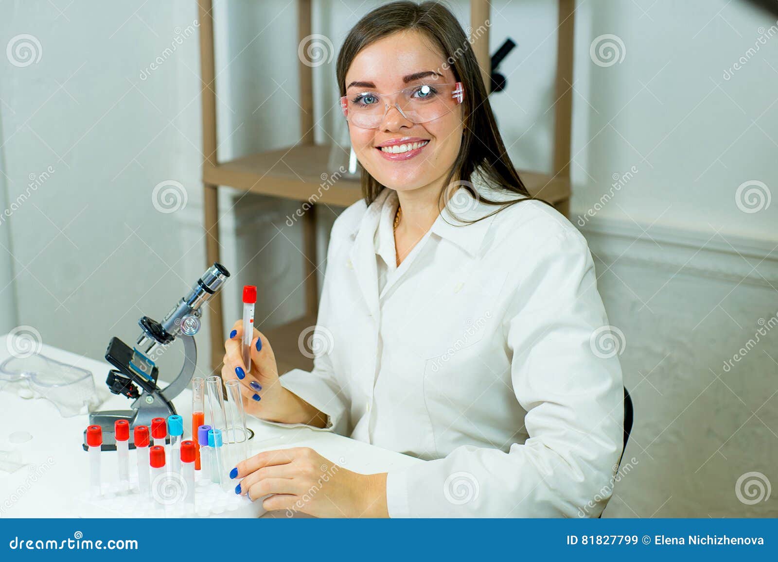 Woman Scientist Doctor Making Science Experiments Stock Image - Image ...