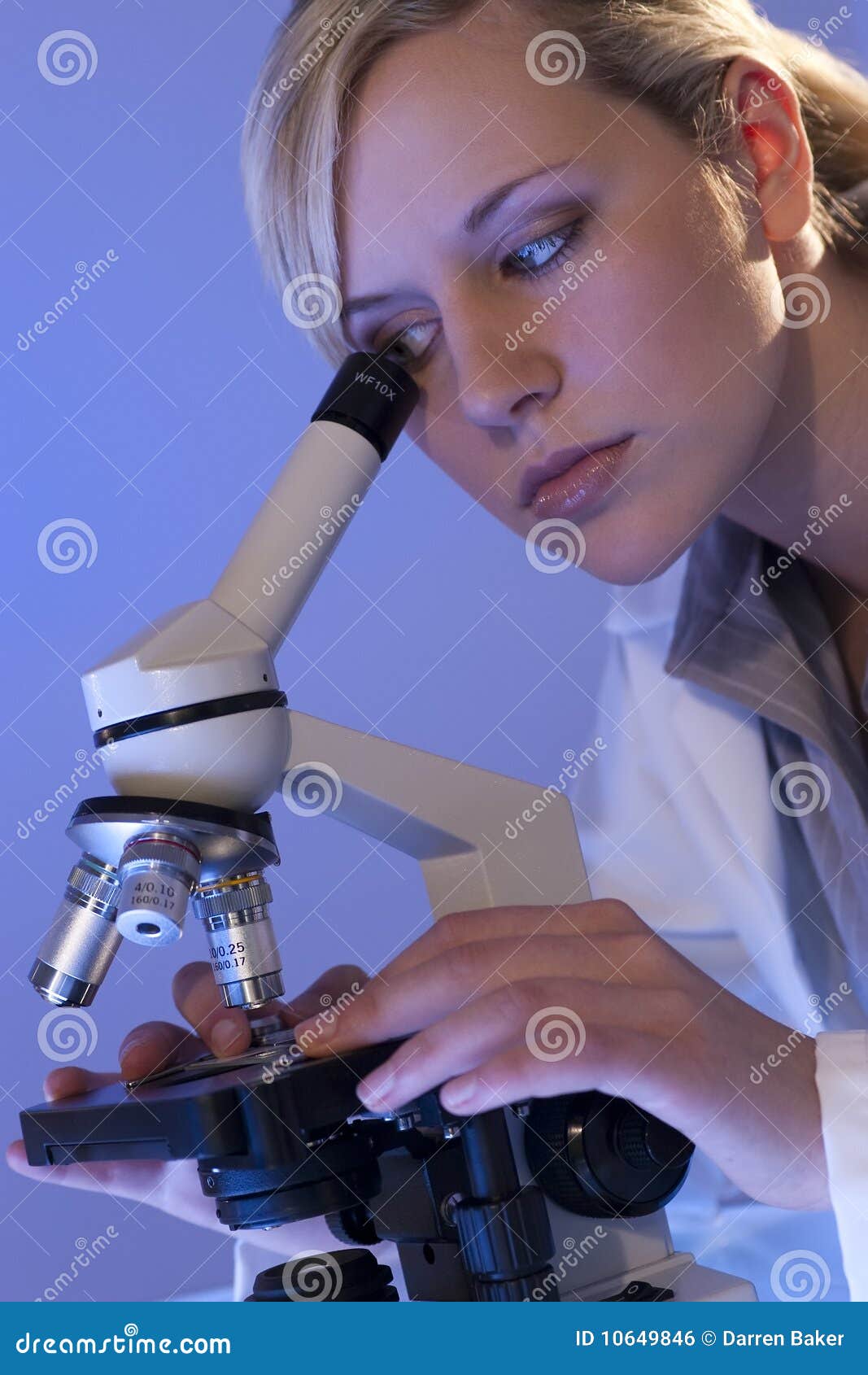 Woman Scientist or Doctor Using Microscope Stock Photo - Image of ...