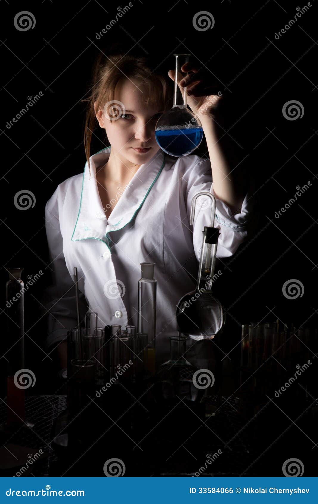 Woman Scientist Holding a Flask Stock Photo - Image of caucasian ...
