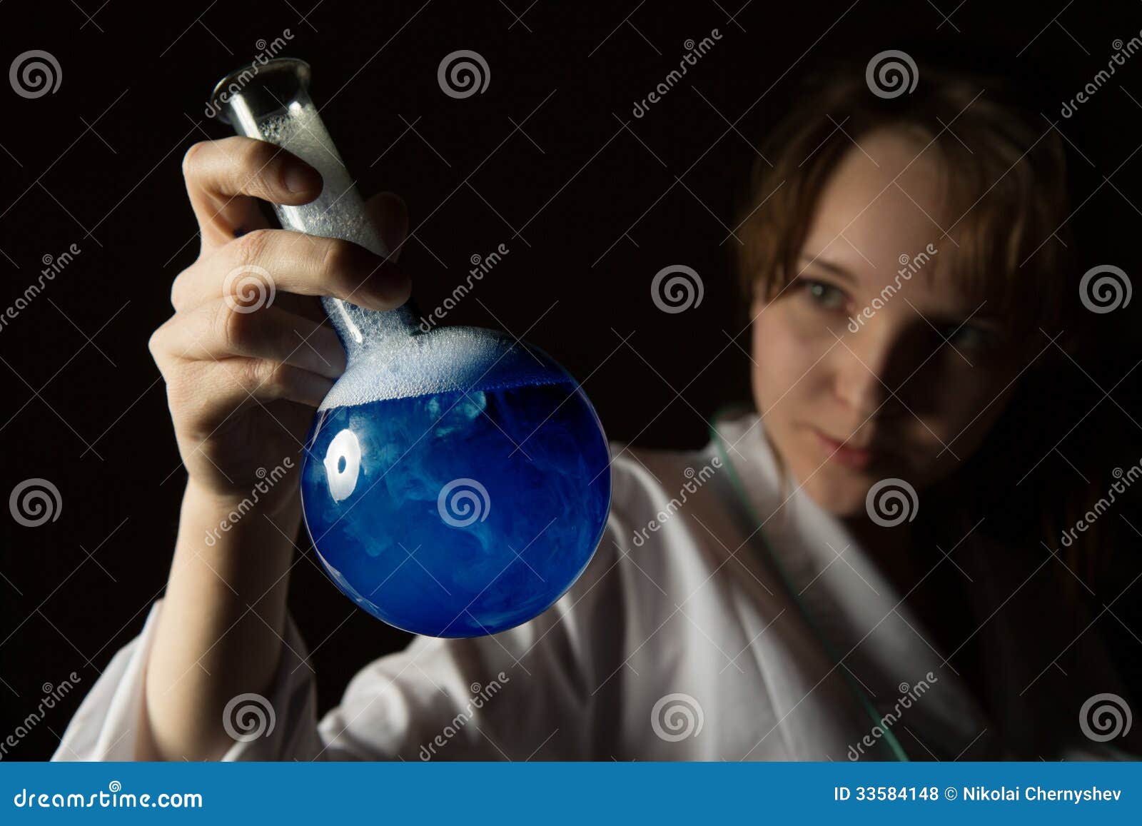 Woman Scientist Holding a Flask Stock Photo - Image of female ...