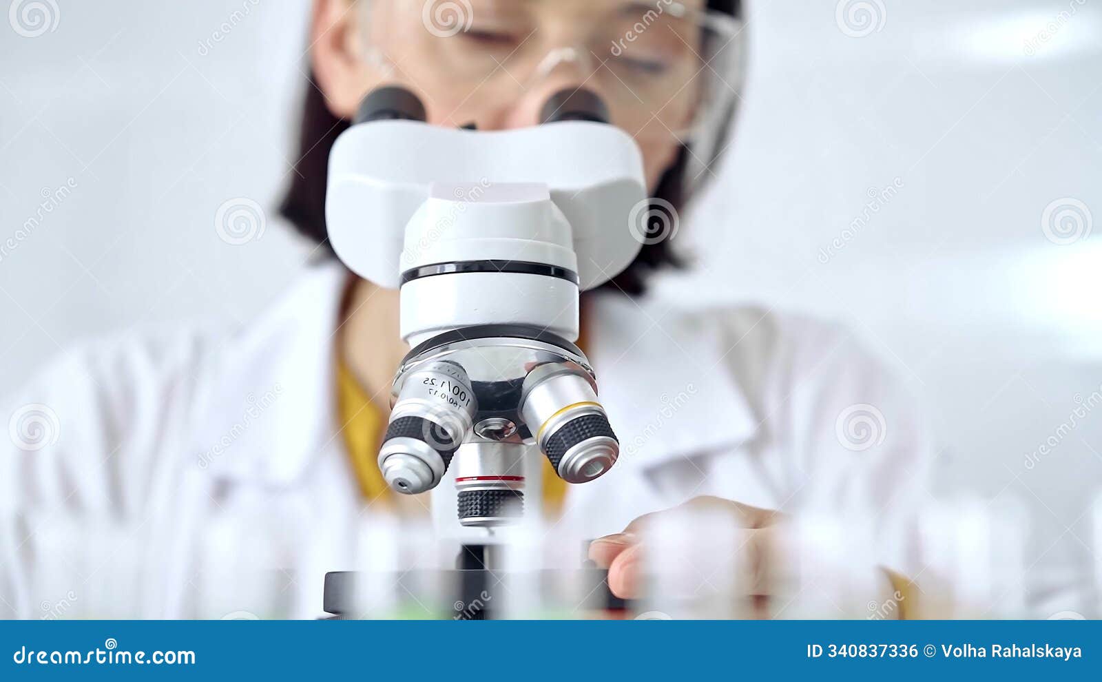 Microbiology Woman Studying Petri Dish In Laboratory Stock Photo ...