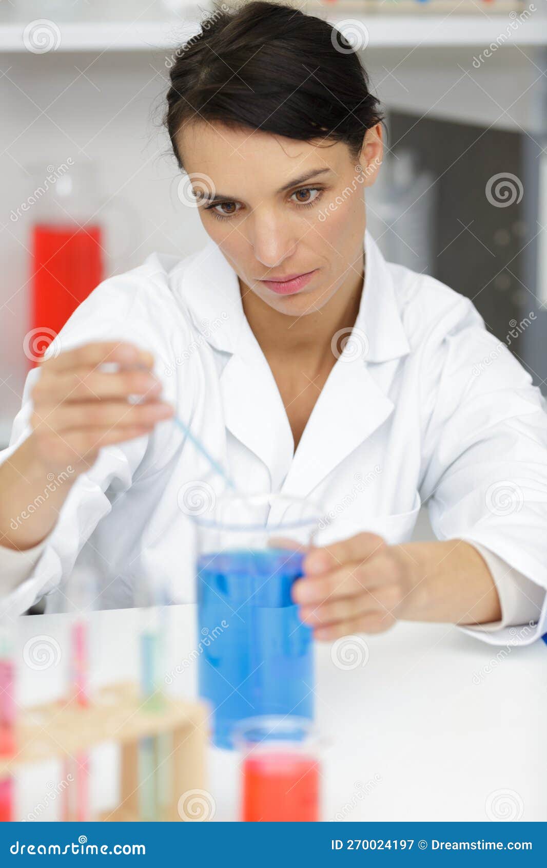 Woman scientist at work stock image. Image of medicine - 270024197
