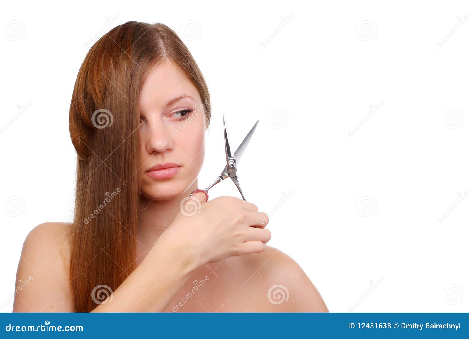 Woman with scissors stock photo. Image of young, hairdresser - 12431638