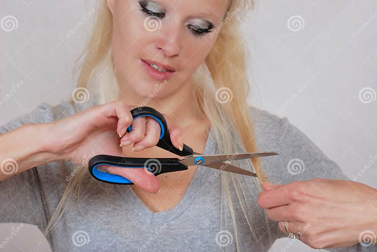 Woman with scissors stock photo. Image of sharp, adult - 49219698