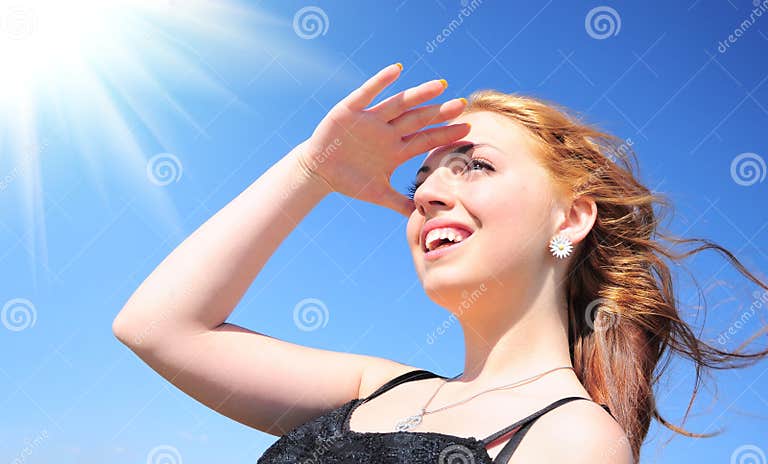 Woman Scouting the Distance Stock Photo - Image of adult, freedom: 24655270