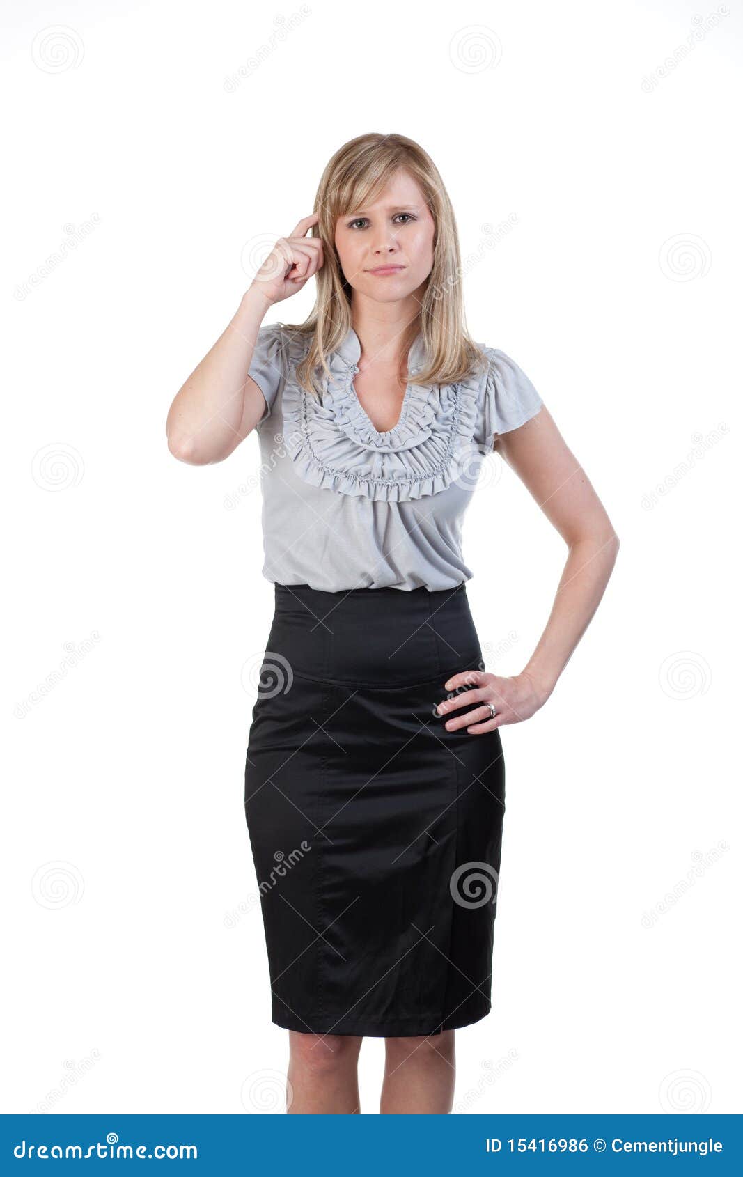 Woman Scratching Her Head As If Thinking Stock Photo - Image of think ...