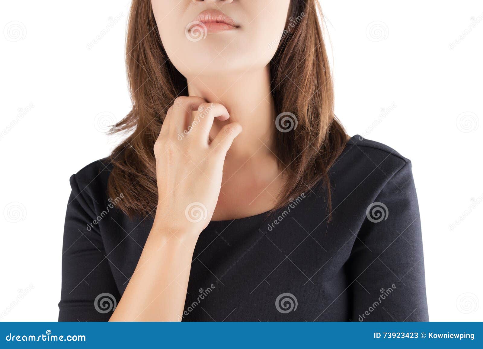Woman Scratching Her Itchy Neck Stock Image - Image of disease, chest ...