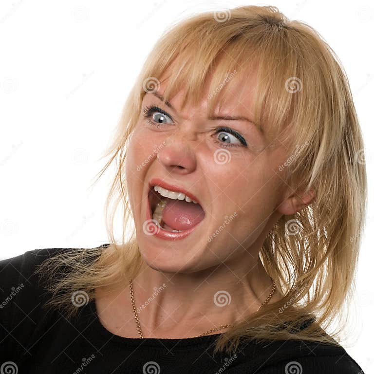 Woman screaming stock photo. Image of blond, crying, sensuality - 3447056