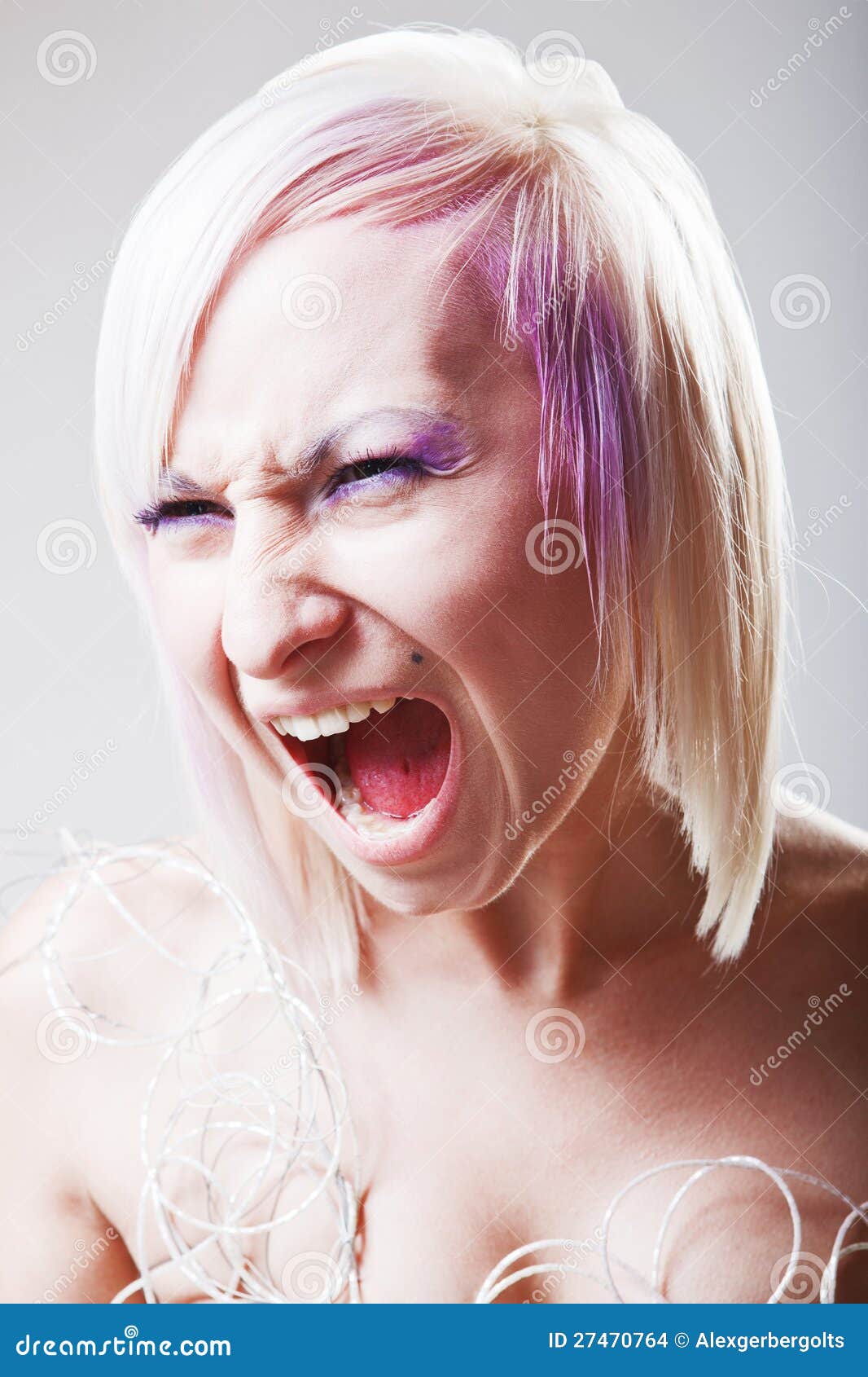 A Woman Screaming with Crazy Expression Stock Photo - Image of eyes ...