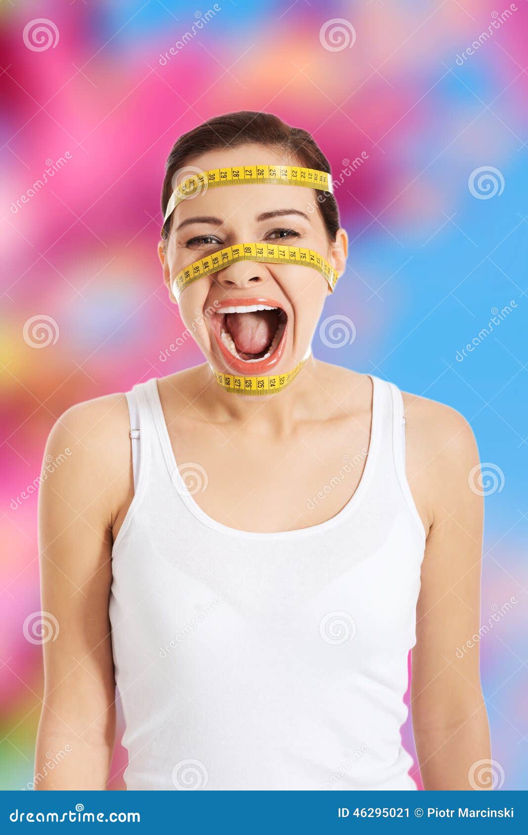 Woman Screaming Measure Her Face Stock Photos - Free & Royalty-Free ...
