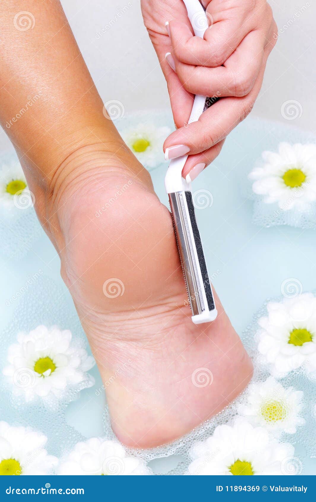 Woman Scrubbing Foot in Water Stock Image - Image of care, scrubbing ...