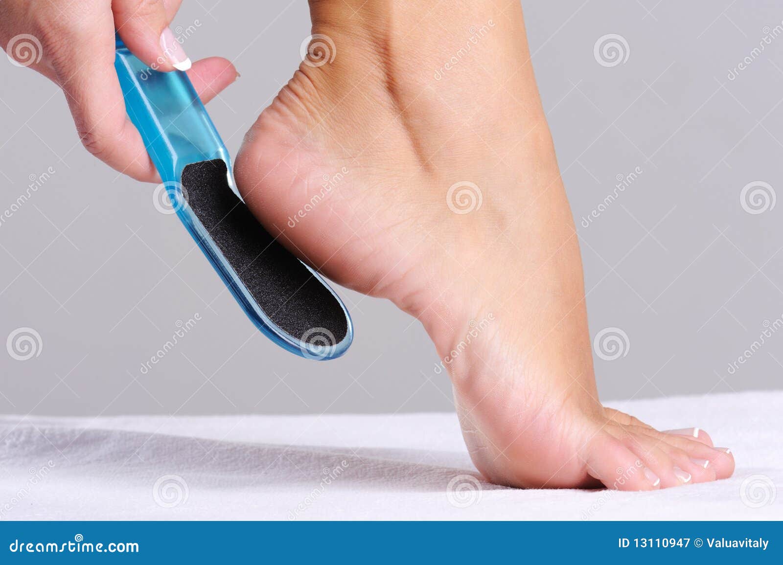 Woman scrubbing heel stock image. Image of therapy, applying - 13110947