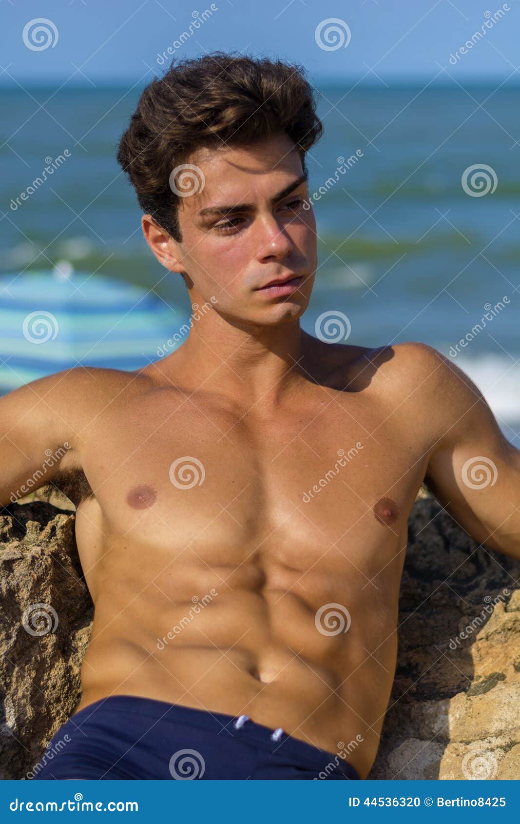 Man at Sea with Pectoral Hard Stock Photo - Image of water, italy: 44536320