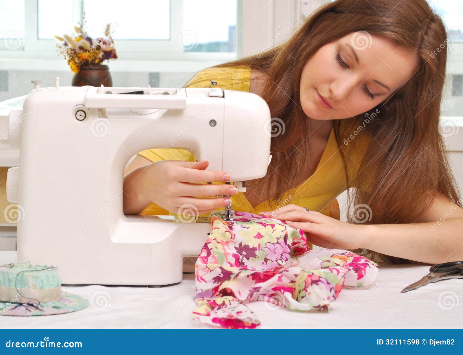 Woman seamstress work stock photo. Image of making, neat - 32111598