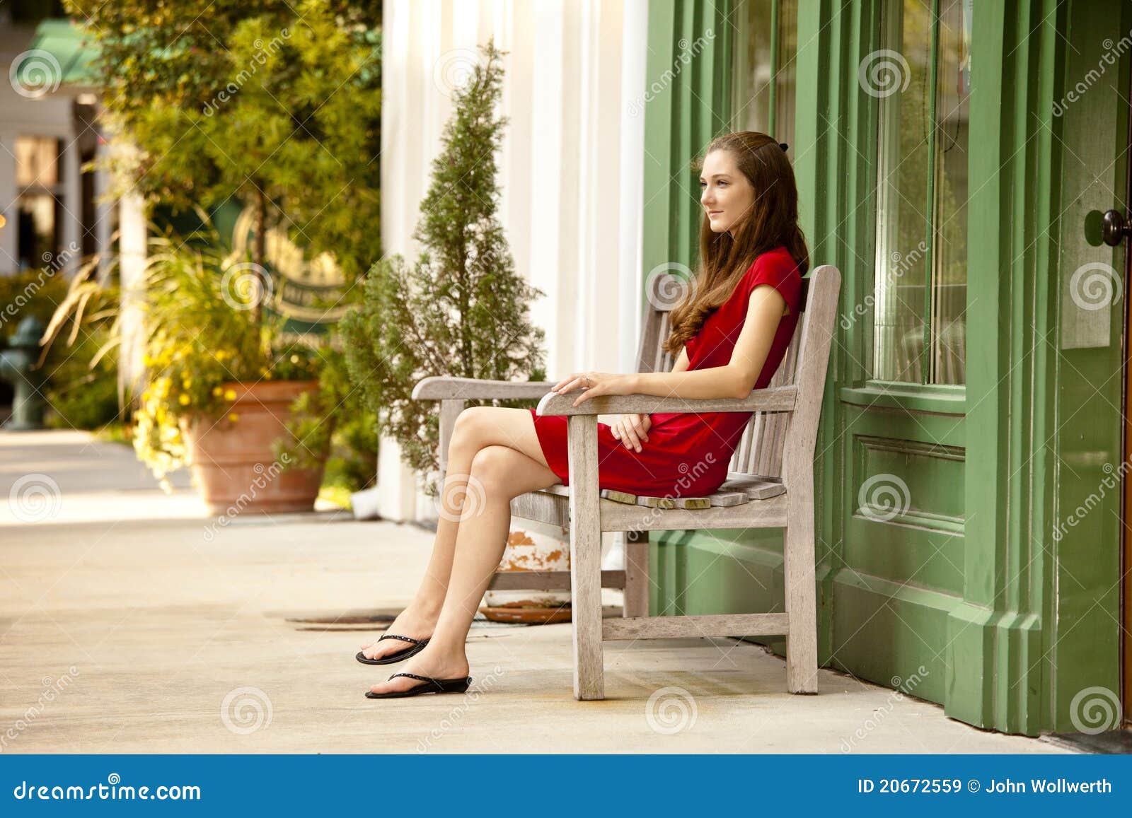 Woman seated outside stock image. Image of seated, adult - 20672559